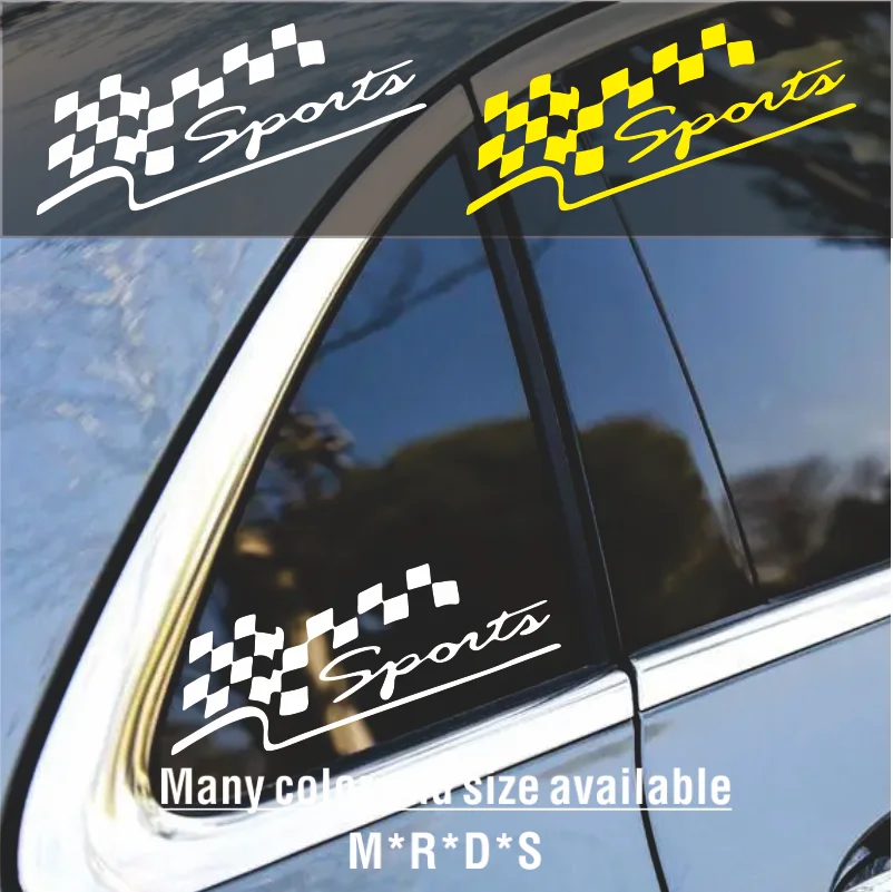 Racing-Sports-Flag-Sticker-Reflective-Vinyl-Car-Stickers-Creative ...
