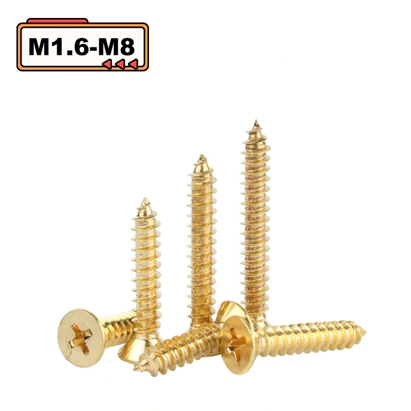 M2 M3 M3.5 M4 M5 M6 Solid copper cross phillips countersunk flat head ...