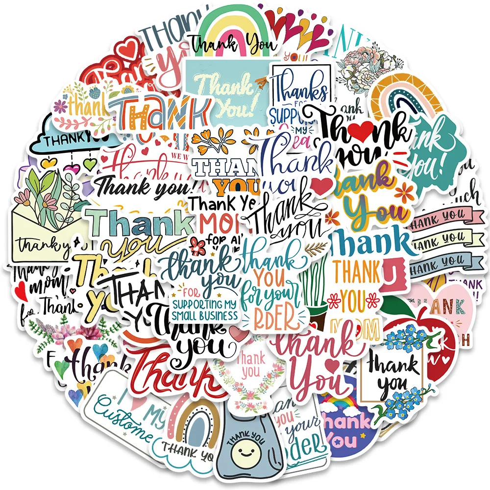 10-30-50PCS-Inspirational-Thank-You-Cartoon-Graffiti-Stickers-DIY ...
