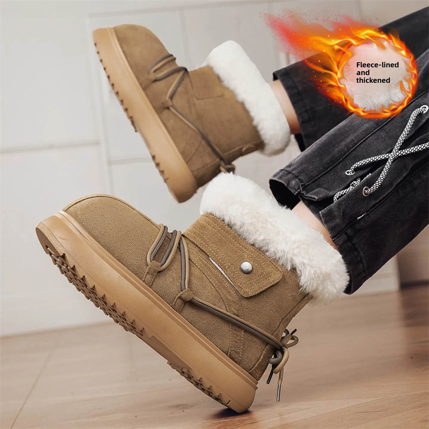 Men's Winter Snow Boots Fce Lined Outdoor Waterproof Anti Slip Cold ...