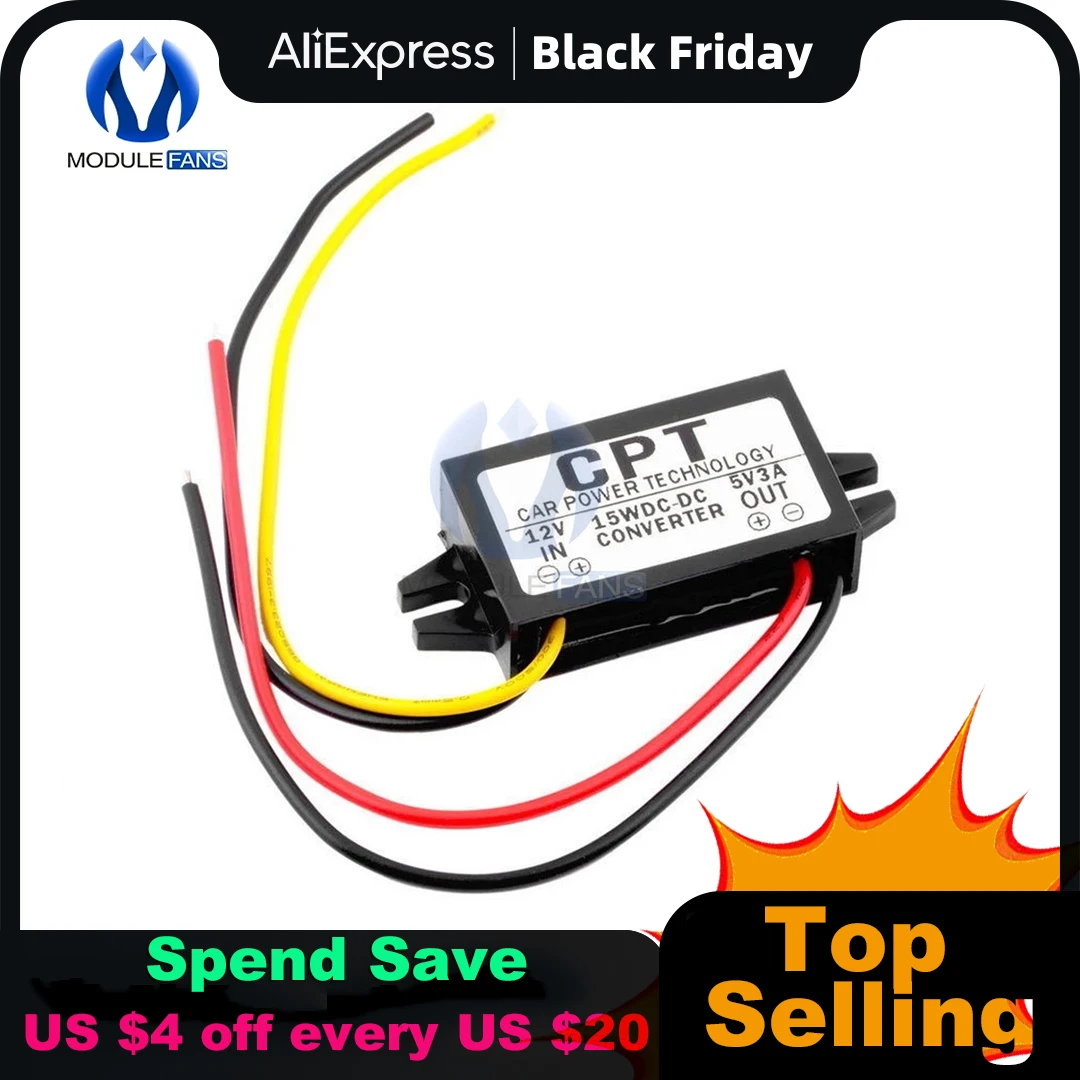 DC-DC-Buck-Converter-Regulator-12V-to-5V-3A-15W-Car-Monitor-Power-Supply-Synchronous ...