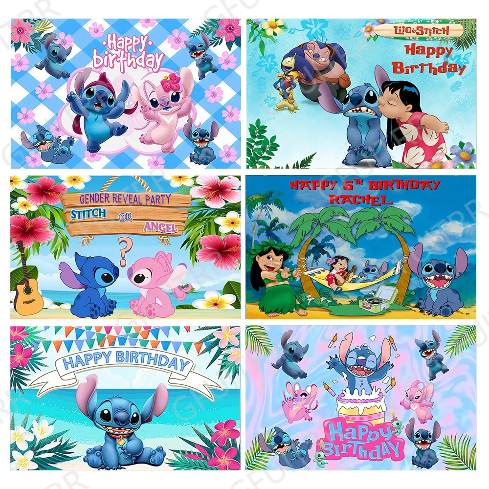 Lilo-Stitch-Birthday-Custom-Backdrop-Baby-Shower-Backdrop-Disney-Theme ...