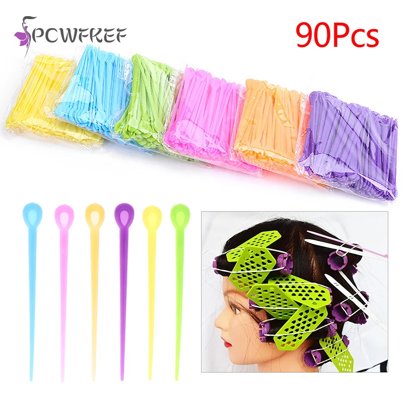 90PCS-Professional-Bangs-Curly-Hair-Styling-Needle-Hair-Roller-Needle ...