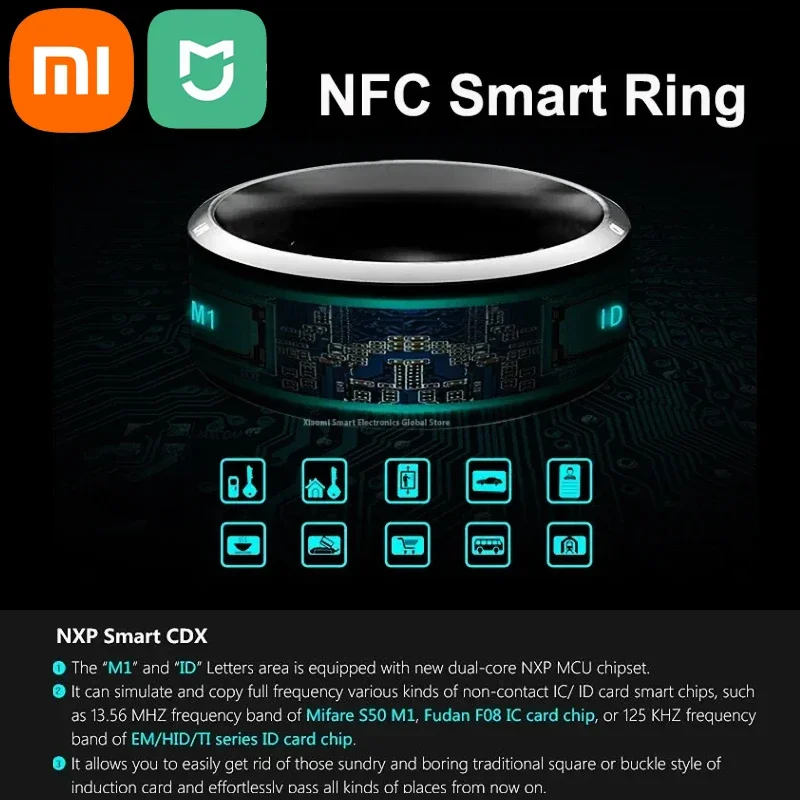 Xiaomi-MIJIA-NFC-Smart-Ring-Electronic-Bluetooth-Ring-Solar-Ring-IC-ID ...