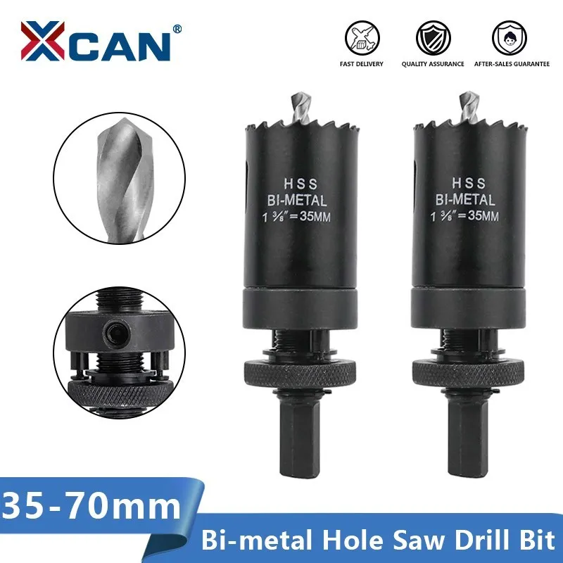 XCAN-HSS-Core-Drill-Bit-35-40-53-60-70mm-Bi-metal-Hole-Saw-Carbide ...