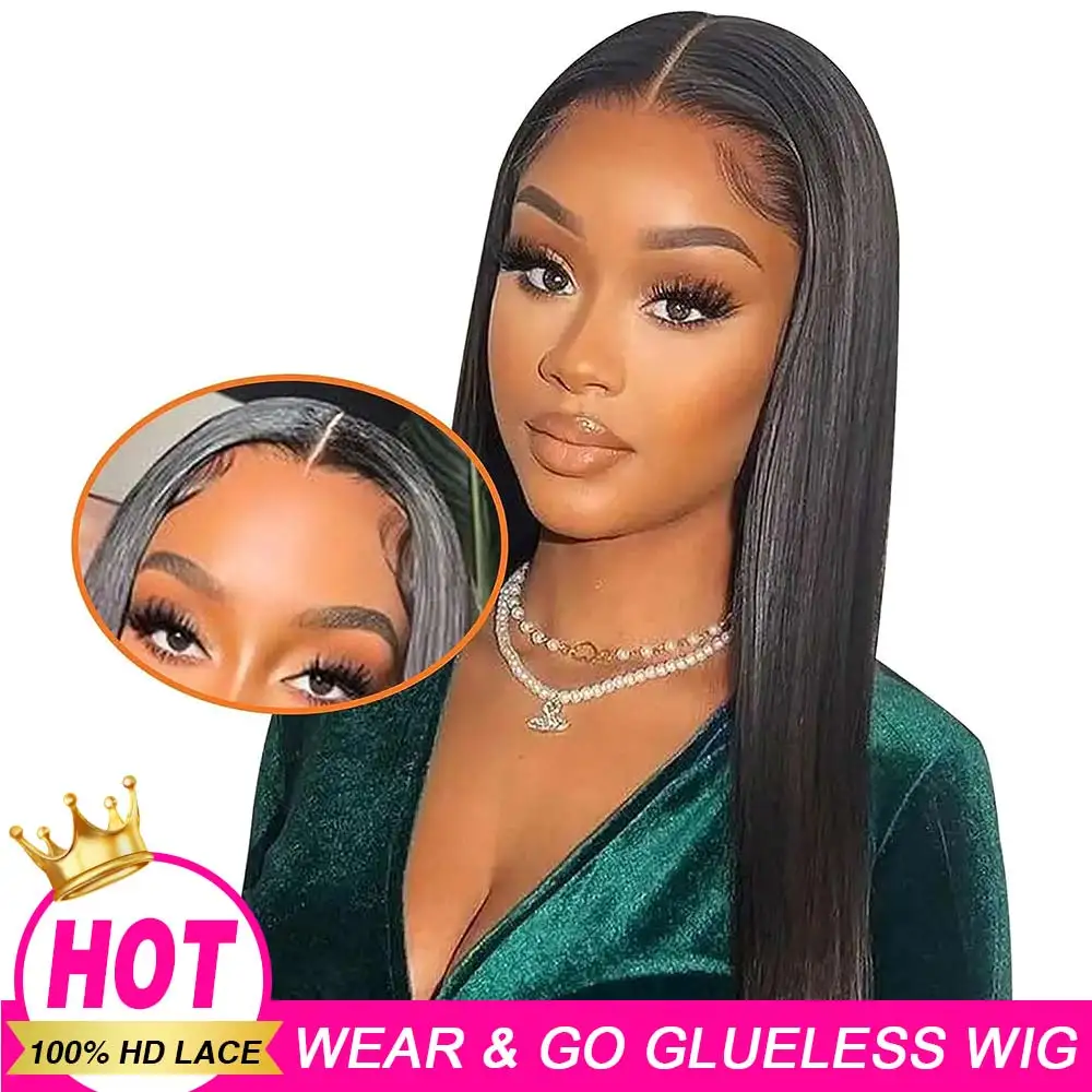 Glueless-Straight-Wig-Lace-Front-Wig-Lace-Encerramento-Cabelo-Humano ...