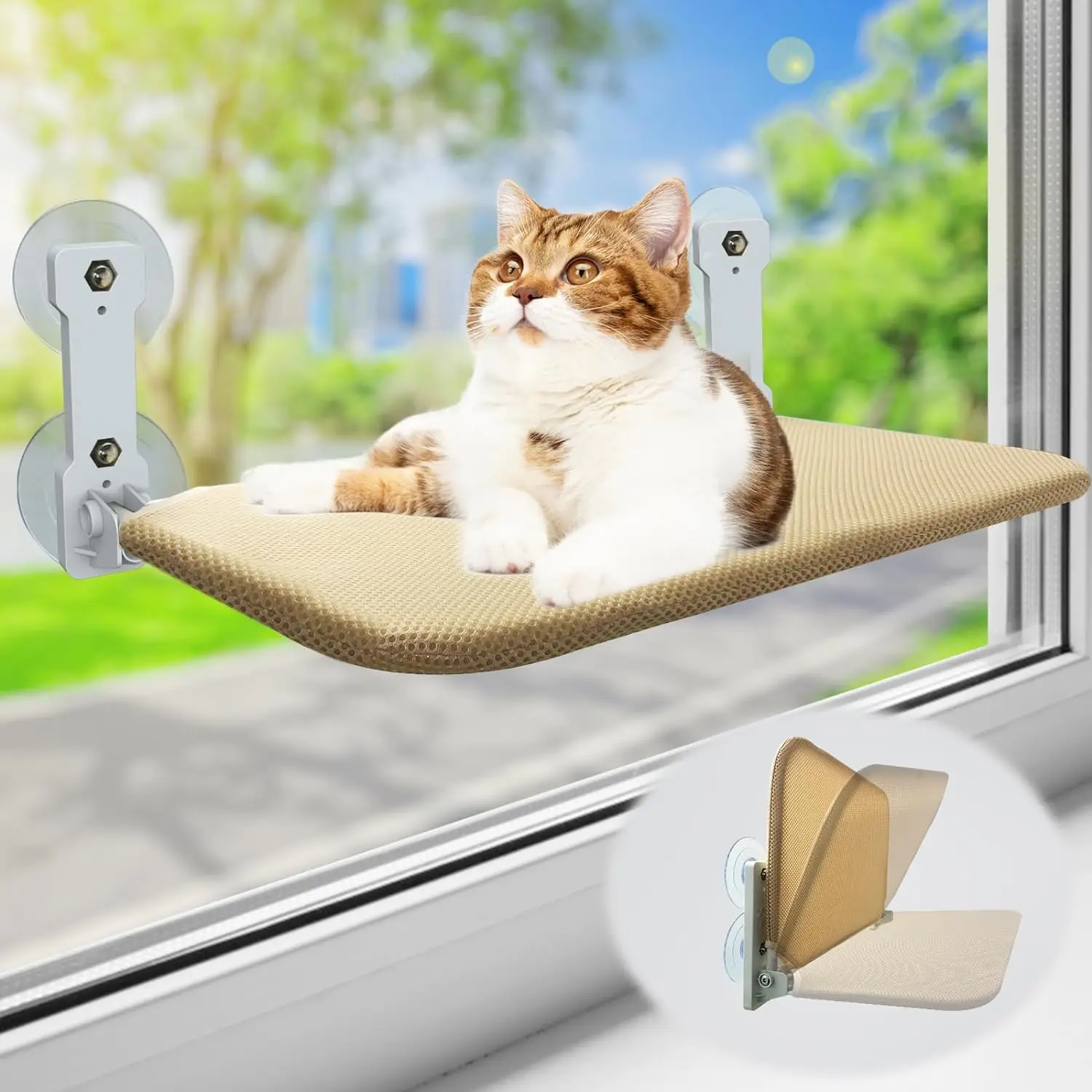 Cat-Window-Hammock-Perch-Cordless-Perches-Window-Sill-Seat-Bed-Foldable ...