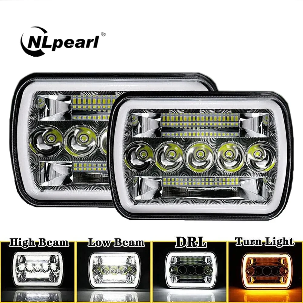 5x7-7x-6-inches-Car-Led-Headlight-Automotive-Square-Headlamp-Assembly ...
