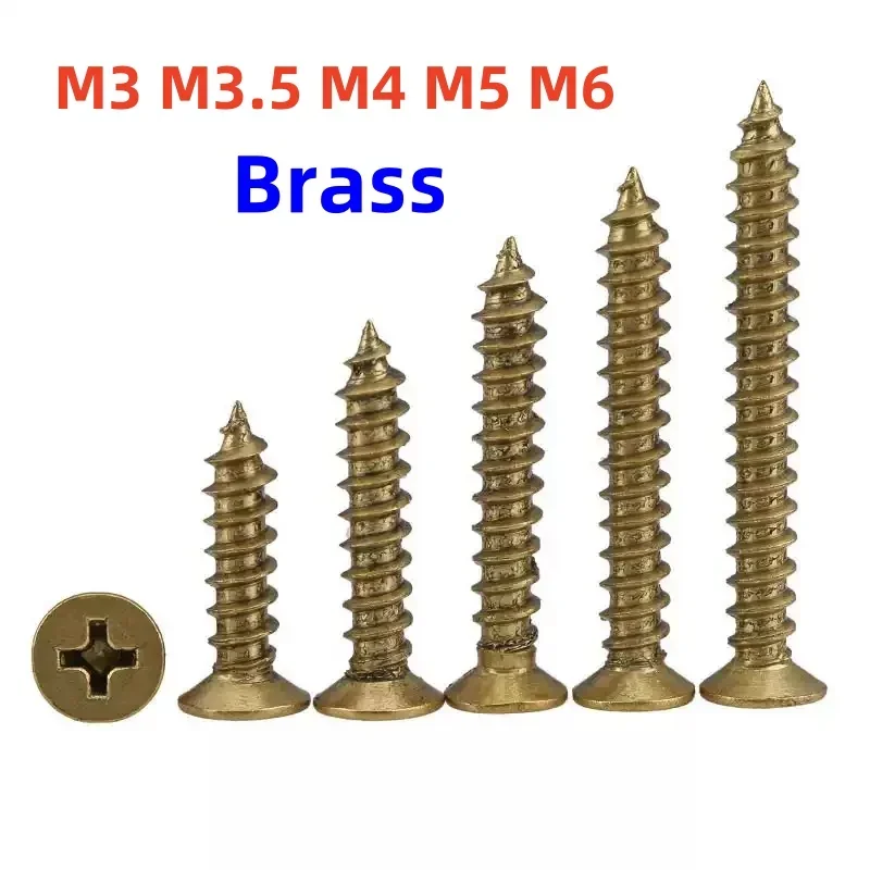 M3 M3,5 M4 M5 M6 Messing Kreuzsenkkopf selbstschneidende Schraube ...