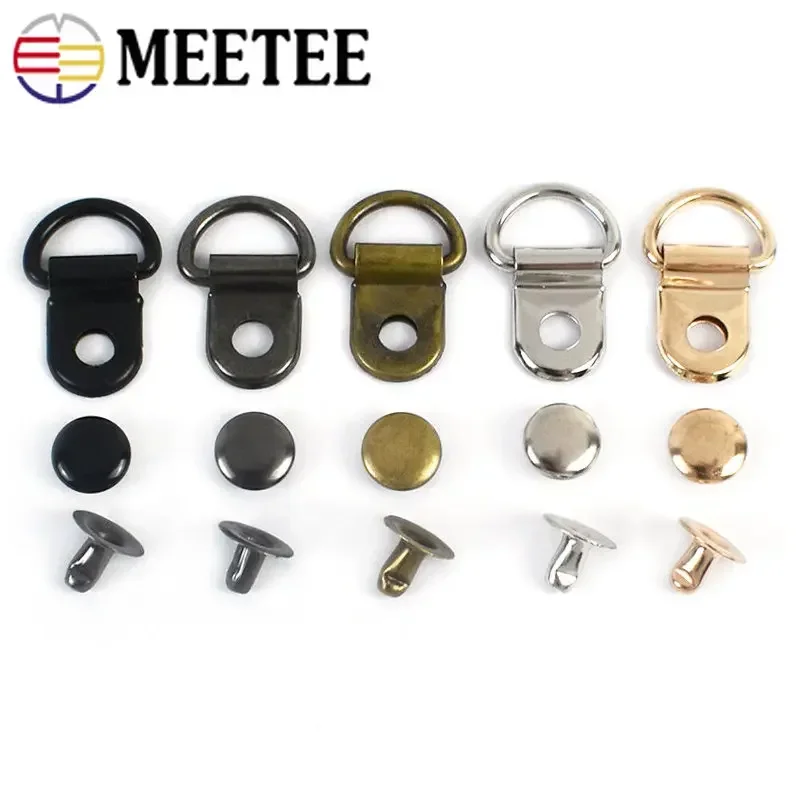 20/50Sets 9*14mm Metal Buckle Bag Strap Side Connector D Ring Clasp ...