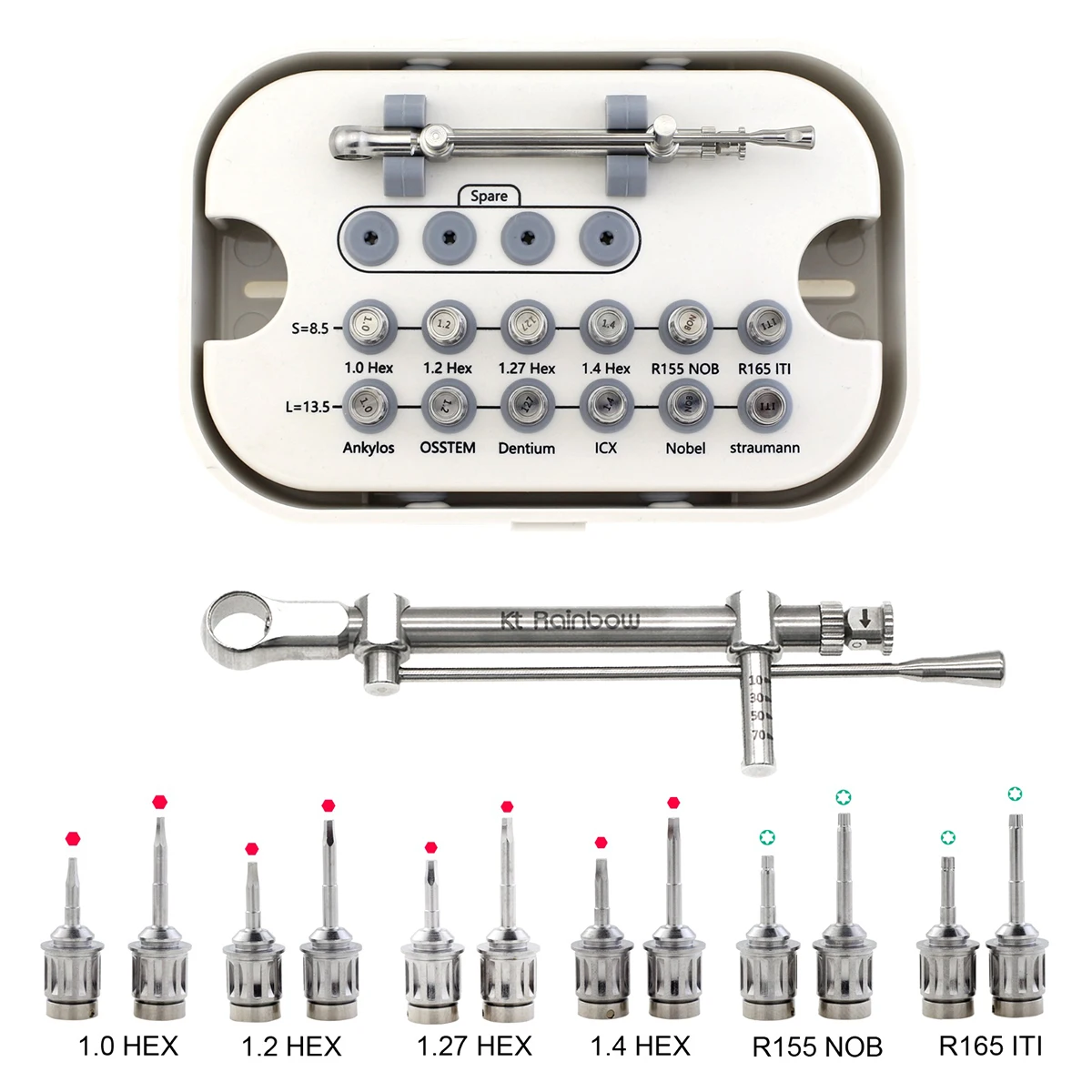 Dental Implant Universal Prosthetic Kit 10-70Ncm Torque Wrench Ratchet ...