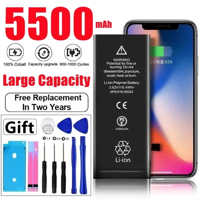5500mAh-High-Capacity-Phone-Battery-For-iPhone-5S-5SE-6-6s-6p-6sp-7-7p ...