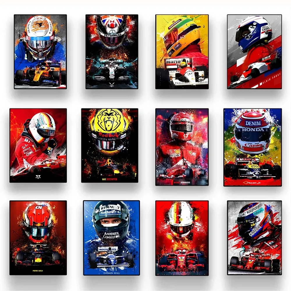 F1-Formula-Racing-Poster-Abstract-Racer-Canvas-Paintings-Speedway ...