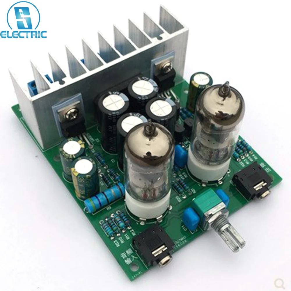 Electronic DIY Kits LM1875T Hifi 6j1 Valve Drive Power Amplifier Board Kits Headphone Amp 20W