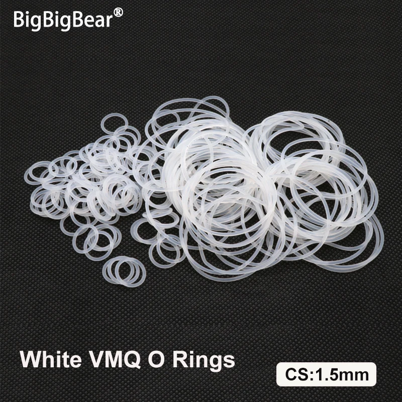 10-50Pcs-White-CS-1-5mm-Silicone-O-Ring-Gasket-OD-5-80mm-Food-Grade ...
