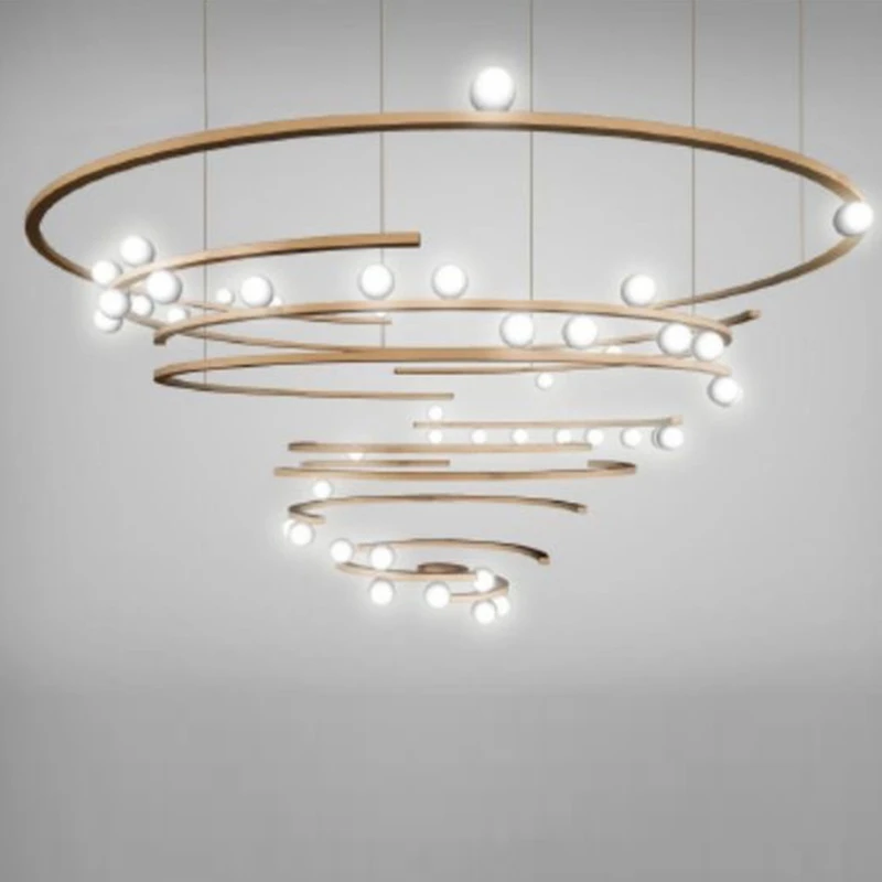 Creative-Combination-Glass-Ball-Toroidal-Chandelier-Hotel-Lobby-Duplex ...