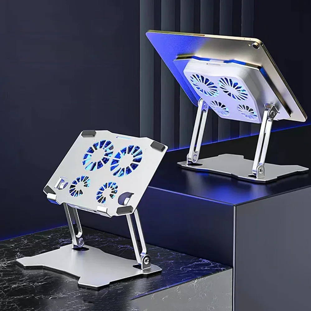 Laptop-Stand-Cooling-Fan-Adjustable-Aluminum-Alloy-For-iPad-Notebook ...