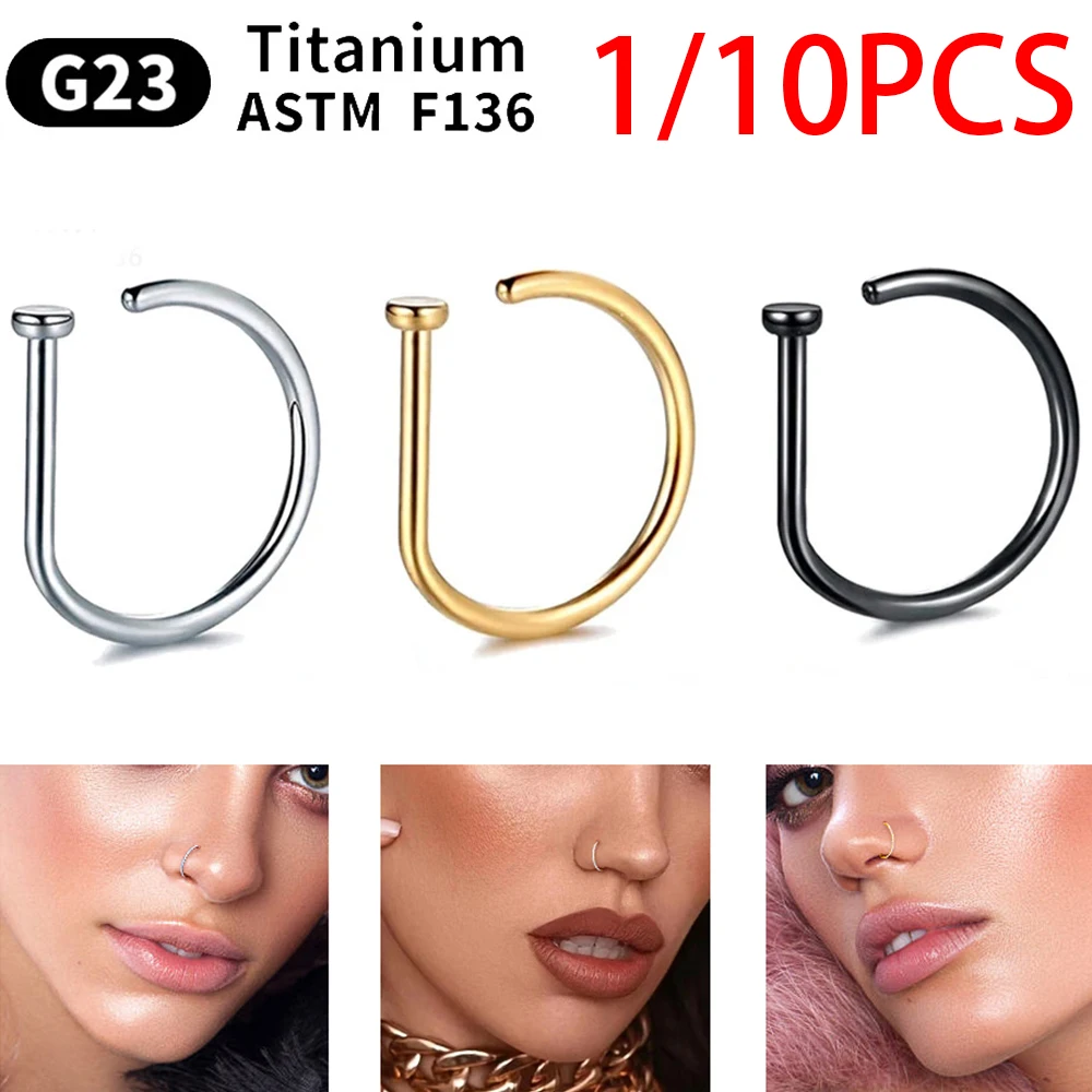 G23-Titanium-G23-Titanium-Nose-Ring-Piercing-D-shaped-Medical-Tragus ...