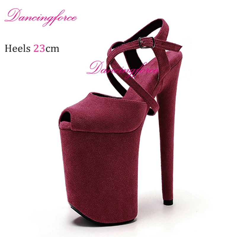 Dancingforce-Baby-Pink-9Inch-23cm-Pole-Dance-Shoes-Suede-Platform-Party ...