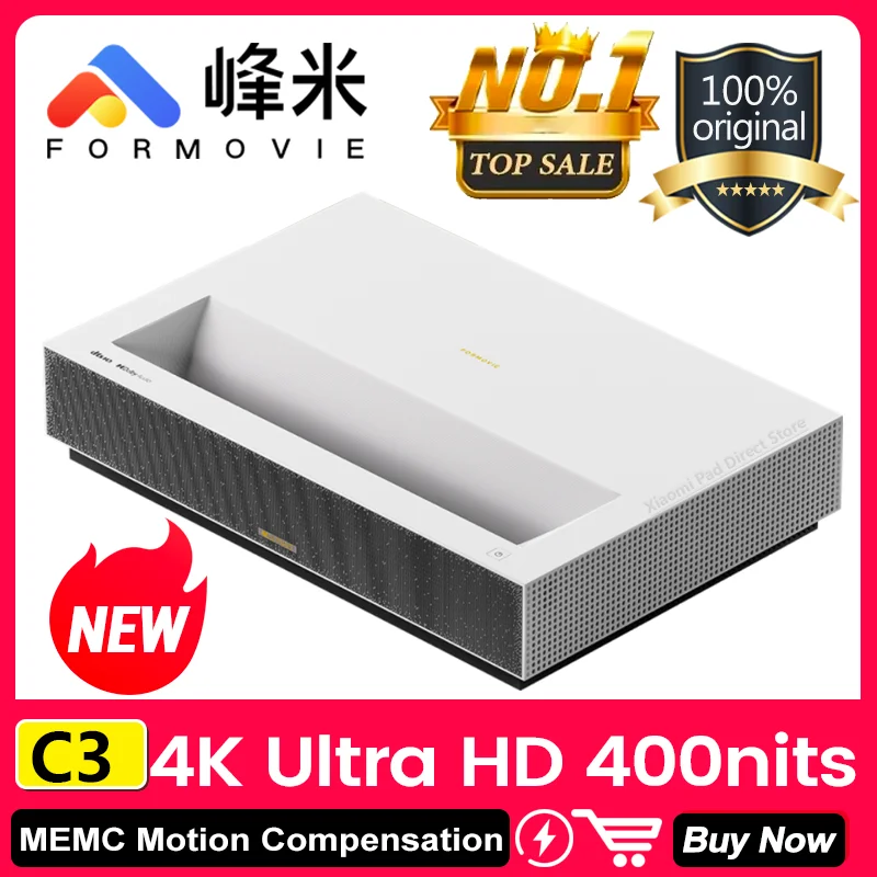 2023 NEW Fengmi Formovie Cinema 3 TV ALPD Laser Projector 4K 400nit ANSI Lumens 3+32G MEMC ...