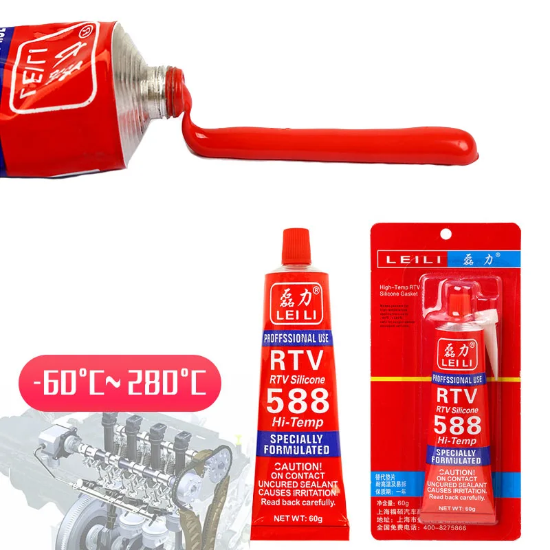 Original 100g Strong Adhesive Glue High Temperature Sealant RTV Red ...