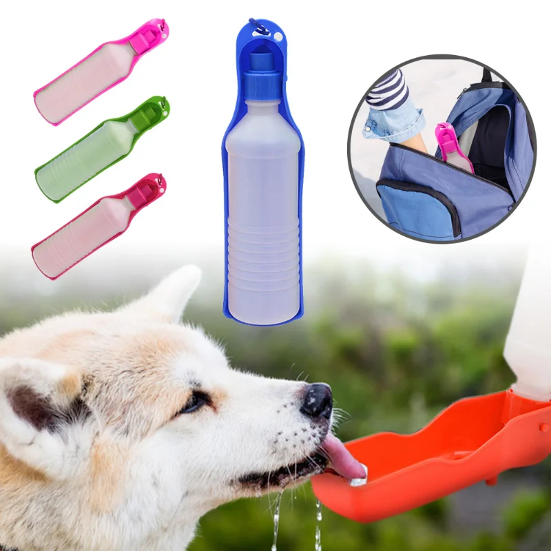 Portable Dog Water Bottle 250ml/500ml Foldable Drinking Bottle For Travelling Outdoor Drinker ...