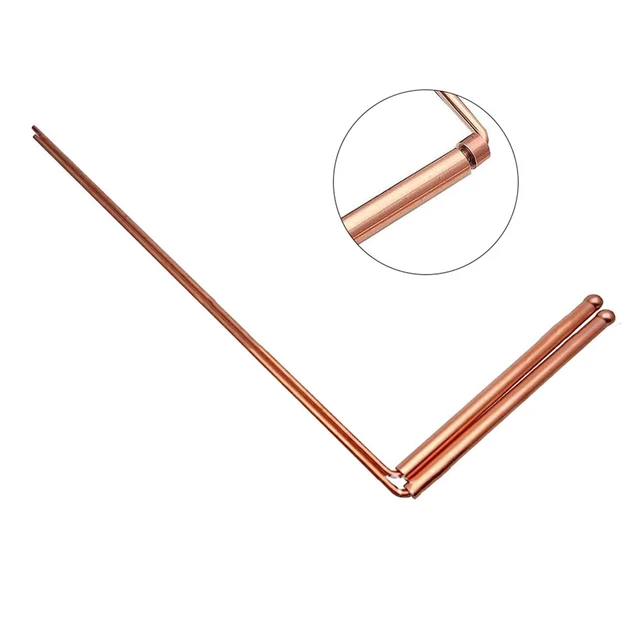 2pcs 99.9% Pure Copper Metal Detector Rod Flexible Water Witching ...