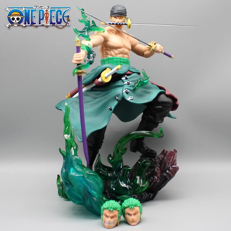 Figura-de-acci-n-de-One-Piece-figura-de-Roronoa-Zoro-Max-Gk-3-cabezas ...
