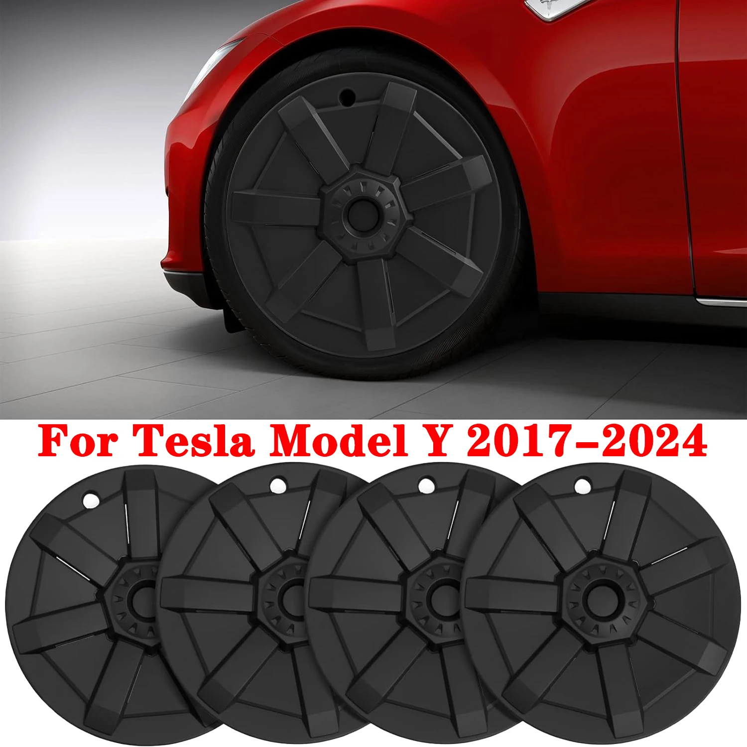 4PCS-19-inch-Hubcaps-For-Tesla-Model-Y-2024-2017-Cybertruck-Style-Wheel ...