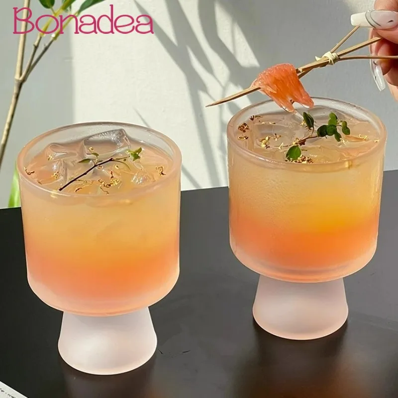 2Pcs-Frosted-Glass-Cup-Simple-Frosted-Goblet-Water-Cups-Ice-Cream ...