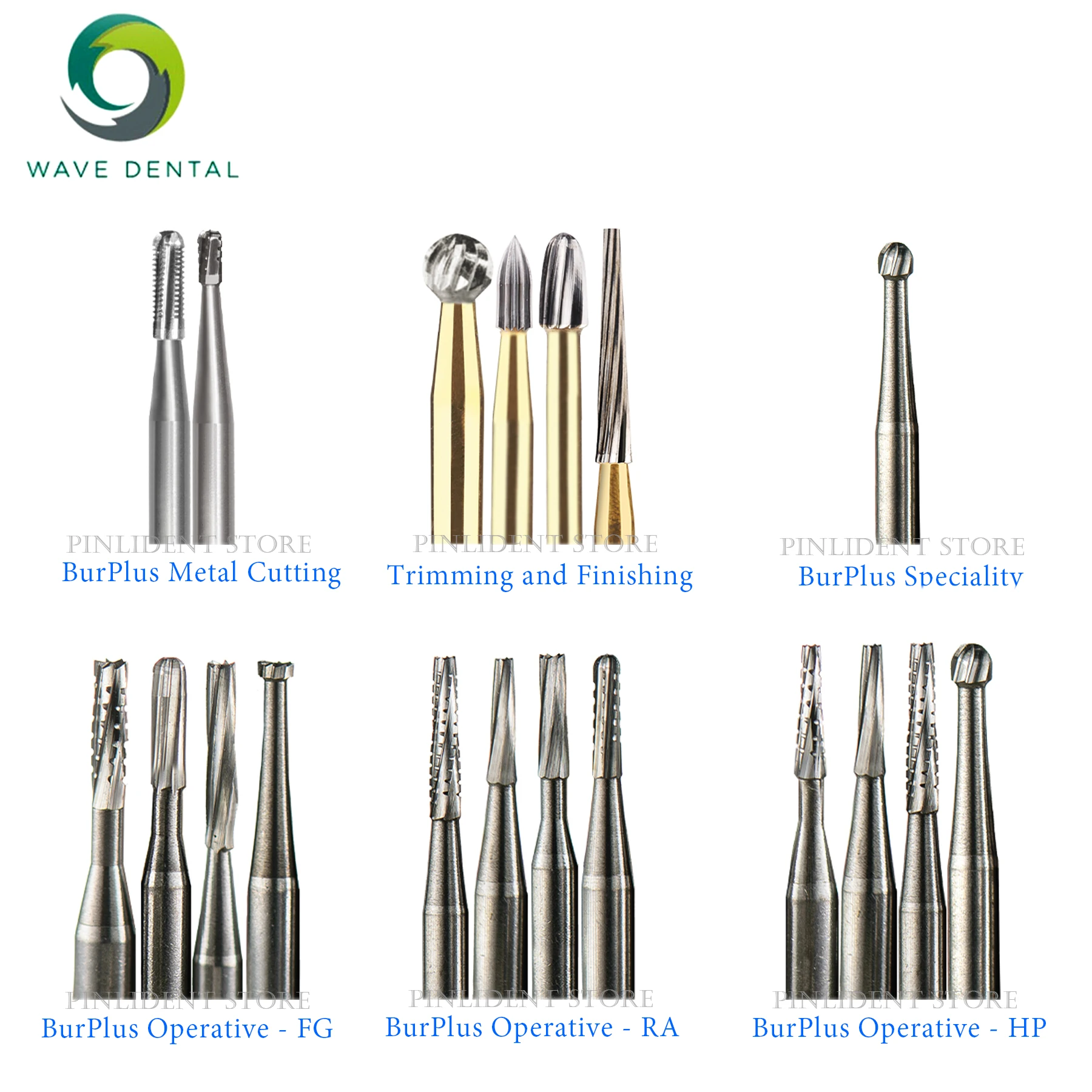 PRIMA WAVE 치과 TF/FG/RA/HP/FG SURG 시리즈 텅스텐 카바이드 버, 금도금 트리밍 및 마감 버 ...