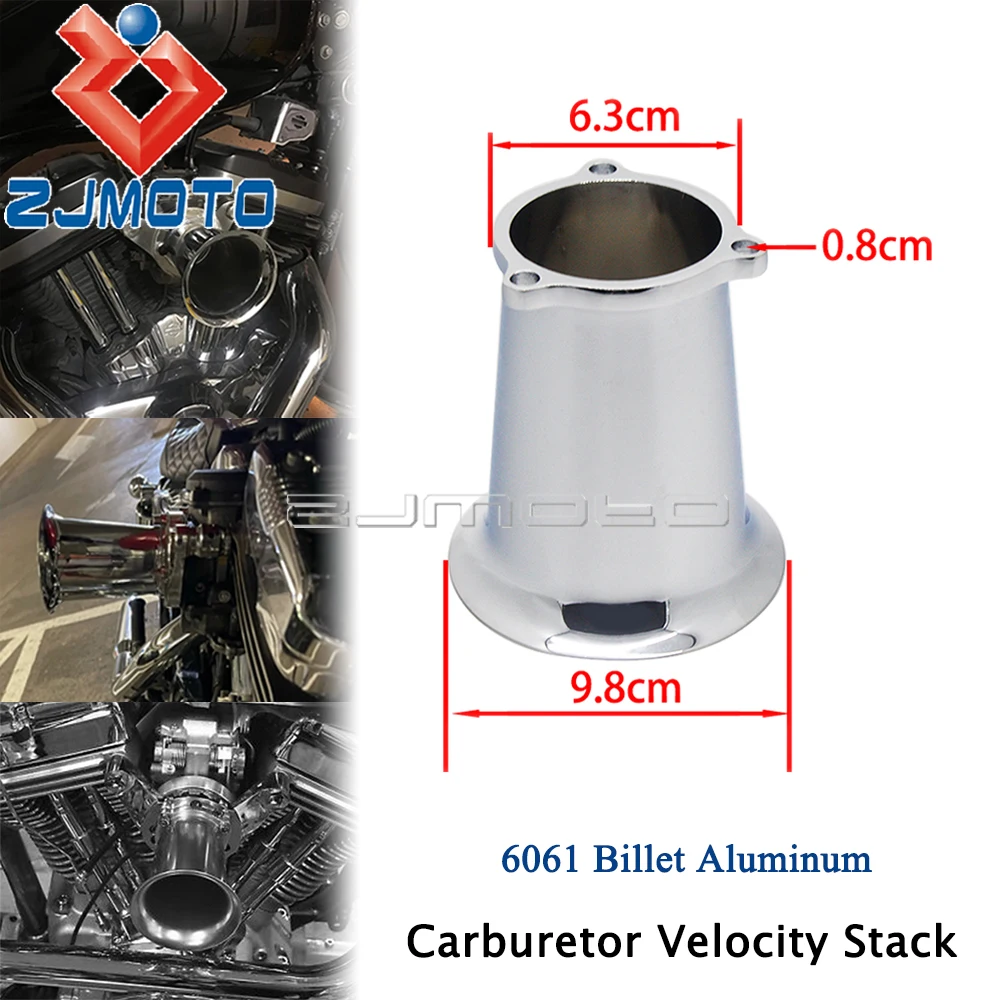 Motorcycle Carburetor Velocity Stack CV Carburetor 4" Long Air Intake ...