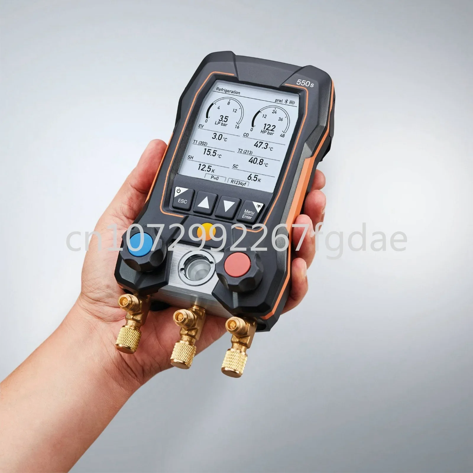 Testo-550s-Digital-Manometer-Manifold-Refrigeration-Gauge-or-2pc-Hose ...