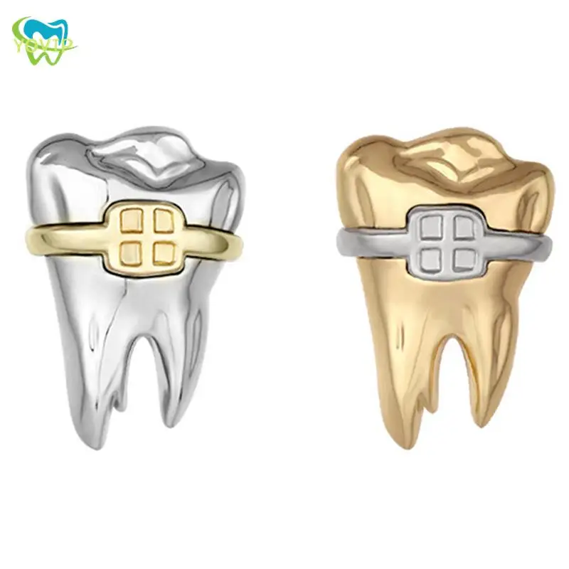 1PC-Tooth-Pin-Brooch-Gold-Silver-Plated-Medical-Delicate-Teeth-Badge ...