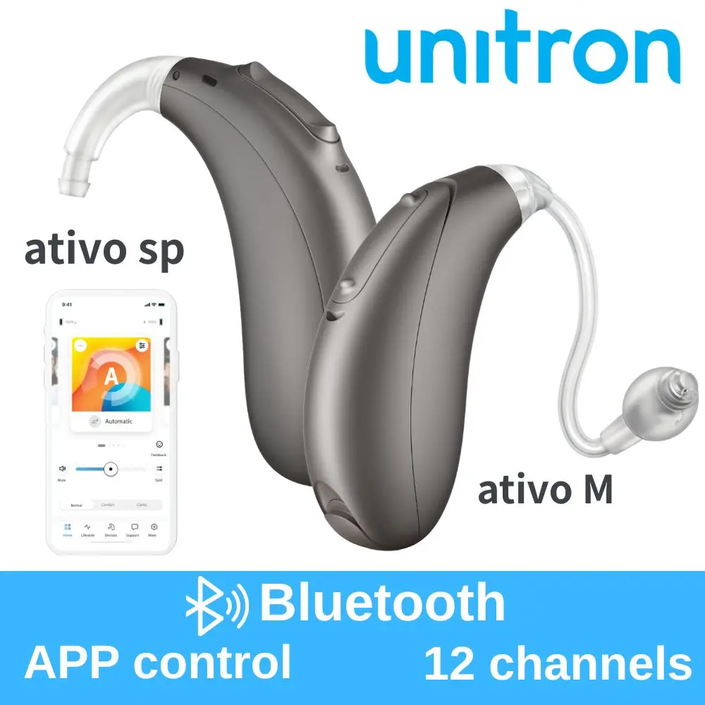 Unitron Ativo BTE Ayuda para escuchar música Bluetooth de 12 canales ...