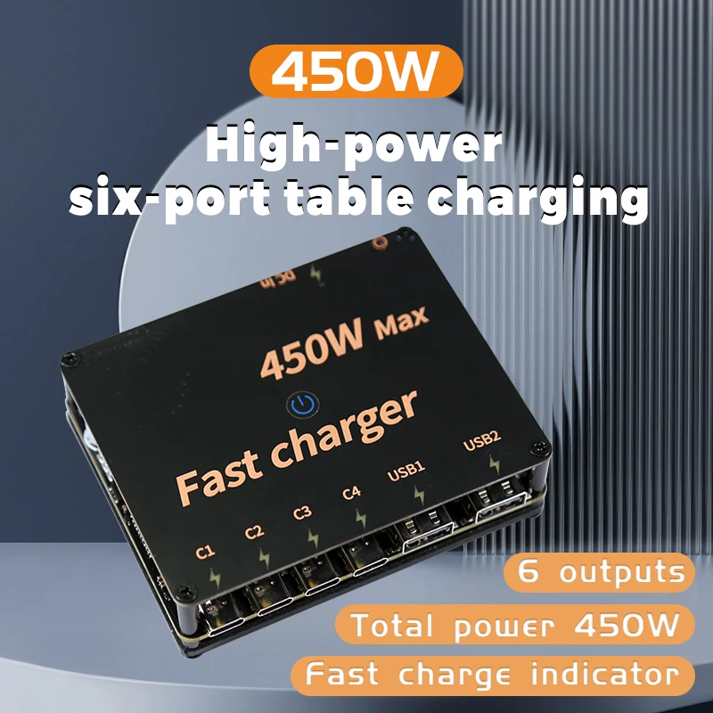 450W-Desktop-Charger-Six-way-High-Power-CNC-Aluminum-Quick-Charge ...