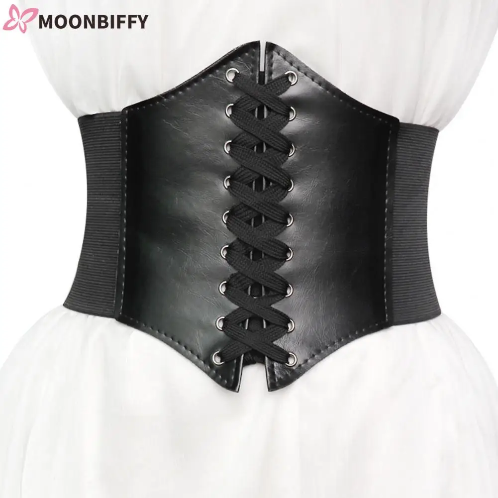 Fashion Corset Wide Belts Faux Leather Slimming Body Shaping Girdle ...