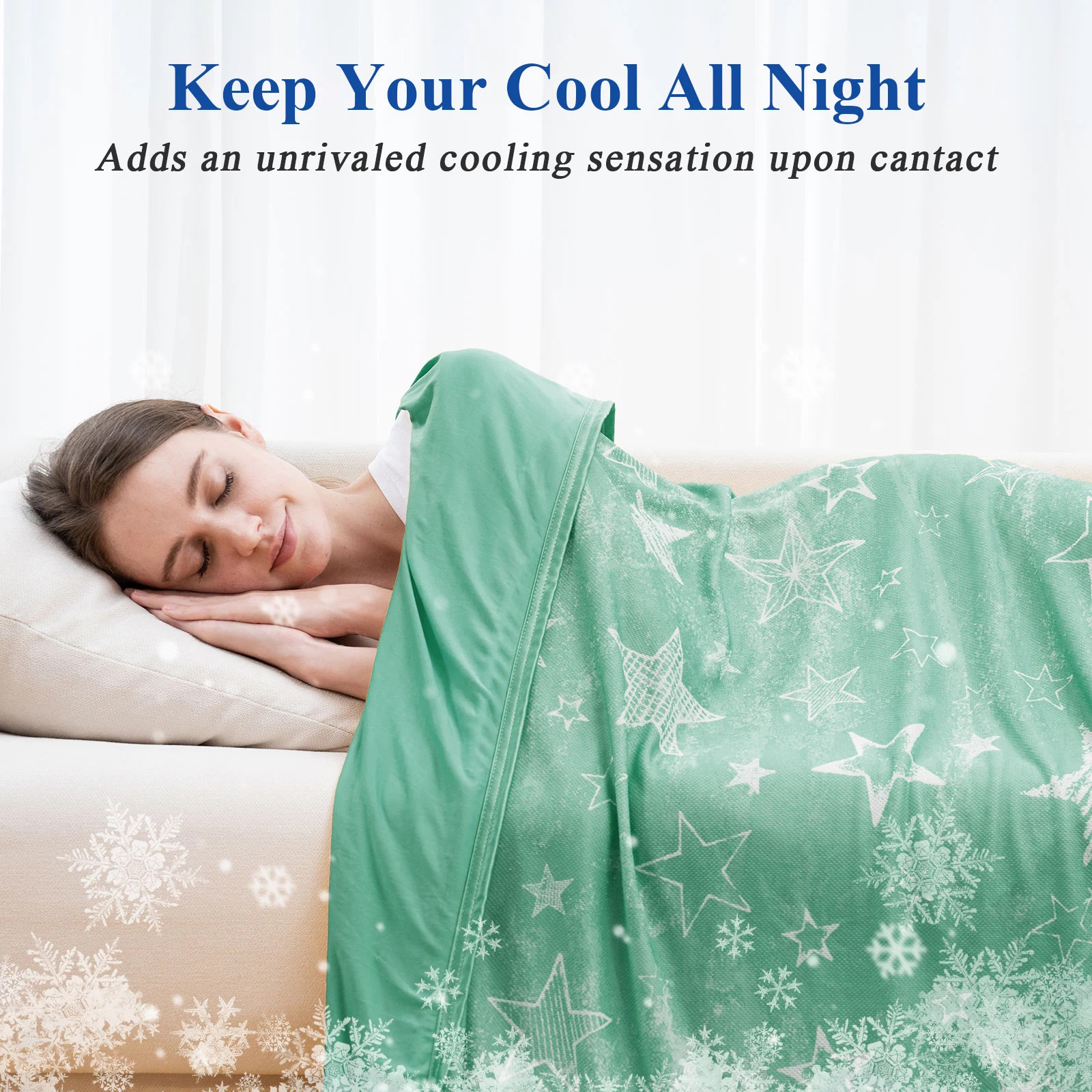 1 pc Cooling Blankets,Star Print Cooling Throw Blanket with Double ...