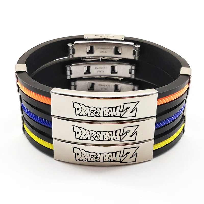 Dragon-Ball-Z-Accessories-Anime-Logo-Bracelet-Stainless-Steel-Braided ...