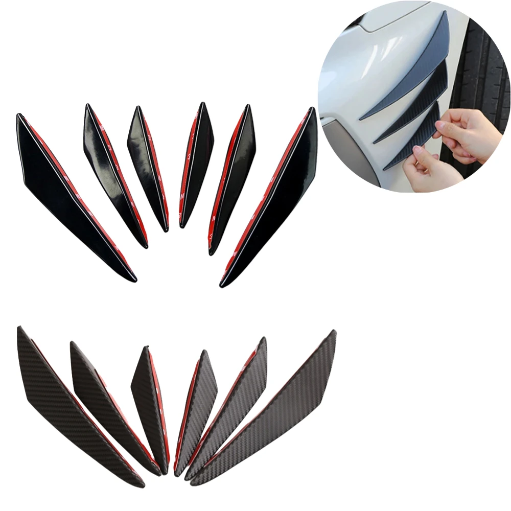 6Pcs-Set-Car-Universal-Modification-Wind-Knife-Carbon-Fiber-Pattern ...