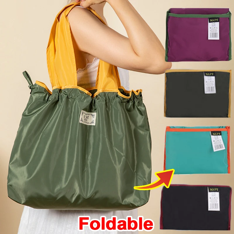 Large-Drawstring-Eco-Friendly-Supermarket-Shopping-Bag-Fashion-Shoulder ...