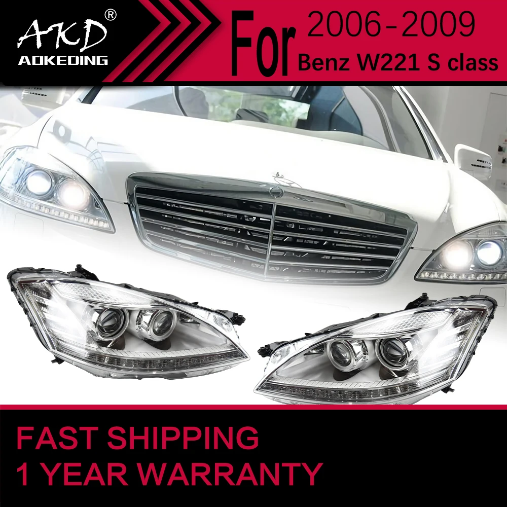 Car-Lights-for-Benz-W221-LED-Headlight-2006-2009-S300-S350-S500-S600 ...