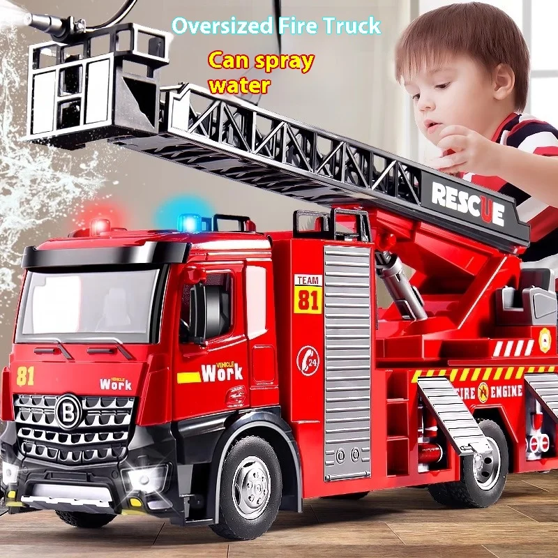 Large-Fire-Truck-Model-Alloy-Diecast-Model-Water-Tanker-Sound-Light-Can ...