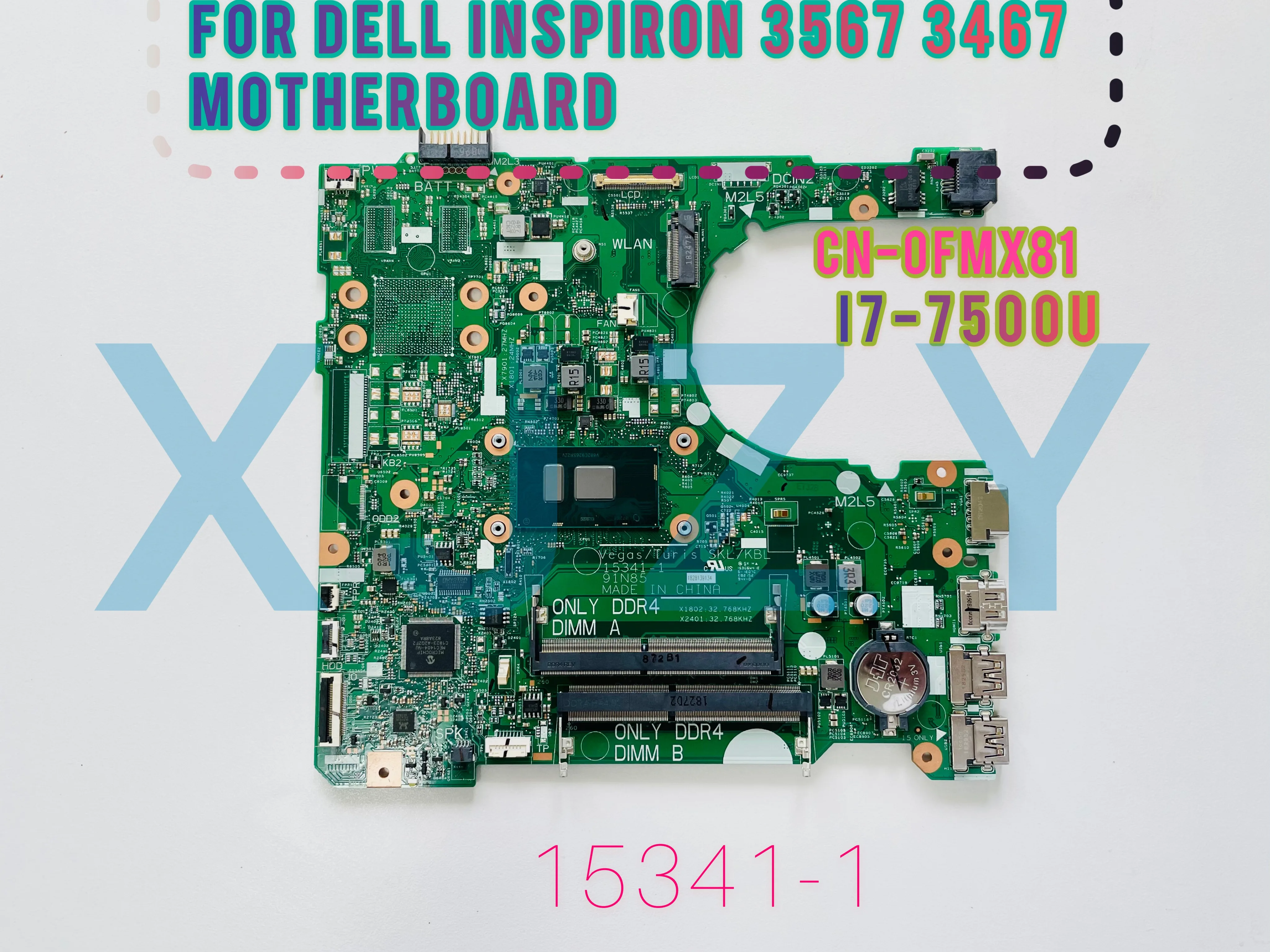 For Dell Inspiron 14 3467 3476 15 3567 3576 Laptop Motherboard W/ i7 ...