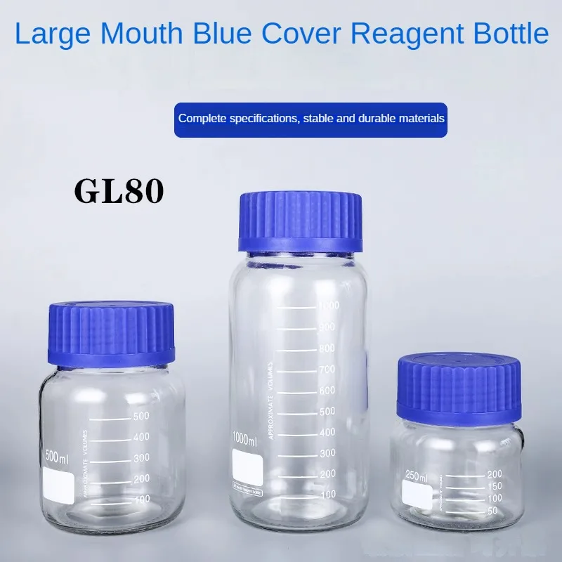 GL80-GL70-Clear-Large-Mouth-Blue-Cap-Bottle-Reagent-Bottle-Glass ...