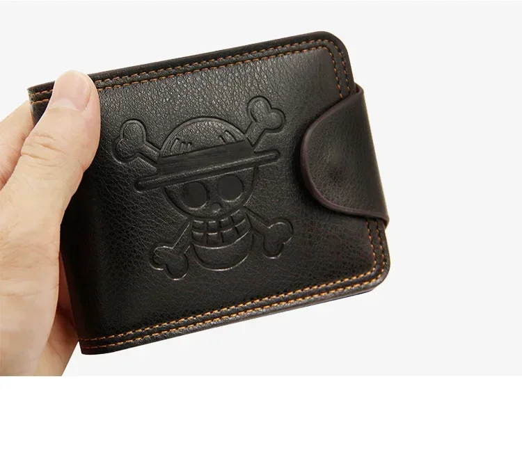 Anime One Piece Wallet Luffy Straw Hat Pirates Men's Short Wallet Multi ...