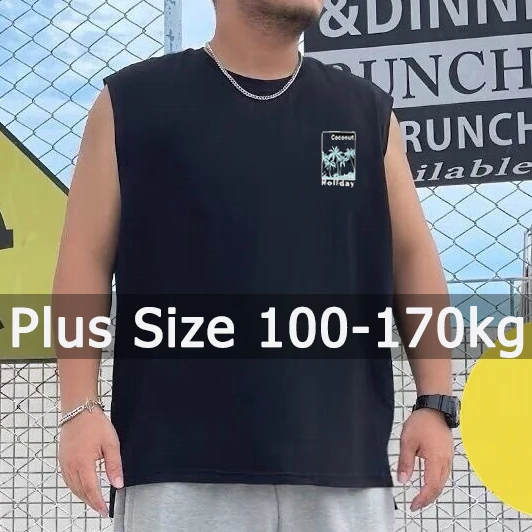 Plus Size Vest Tanks Tops Men 9XL 10XL 12XL 100-170KG Summer Sleeveless ...