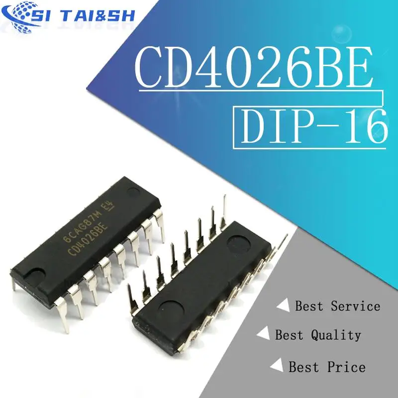 10pcs Cd4026 Cd4026be Cd4026b Dip-16 Logic Chip - Integrated Circuits ...