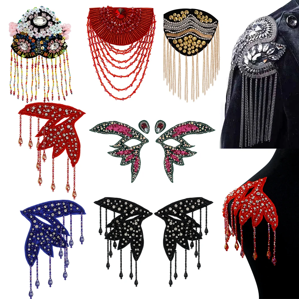 Epaulet Shoulder Rhinestones | Apparel Shoulder Patch | Beads Shoulder ...