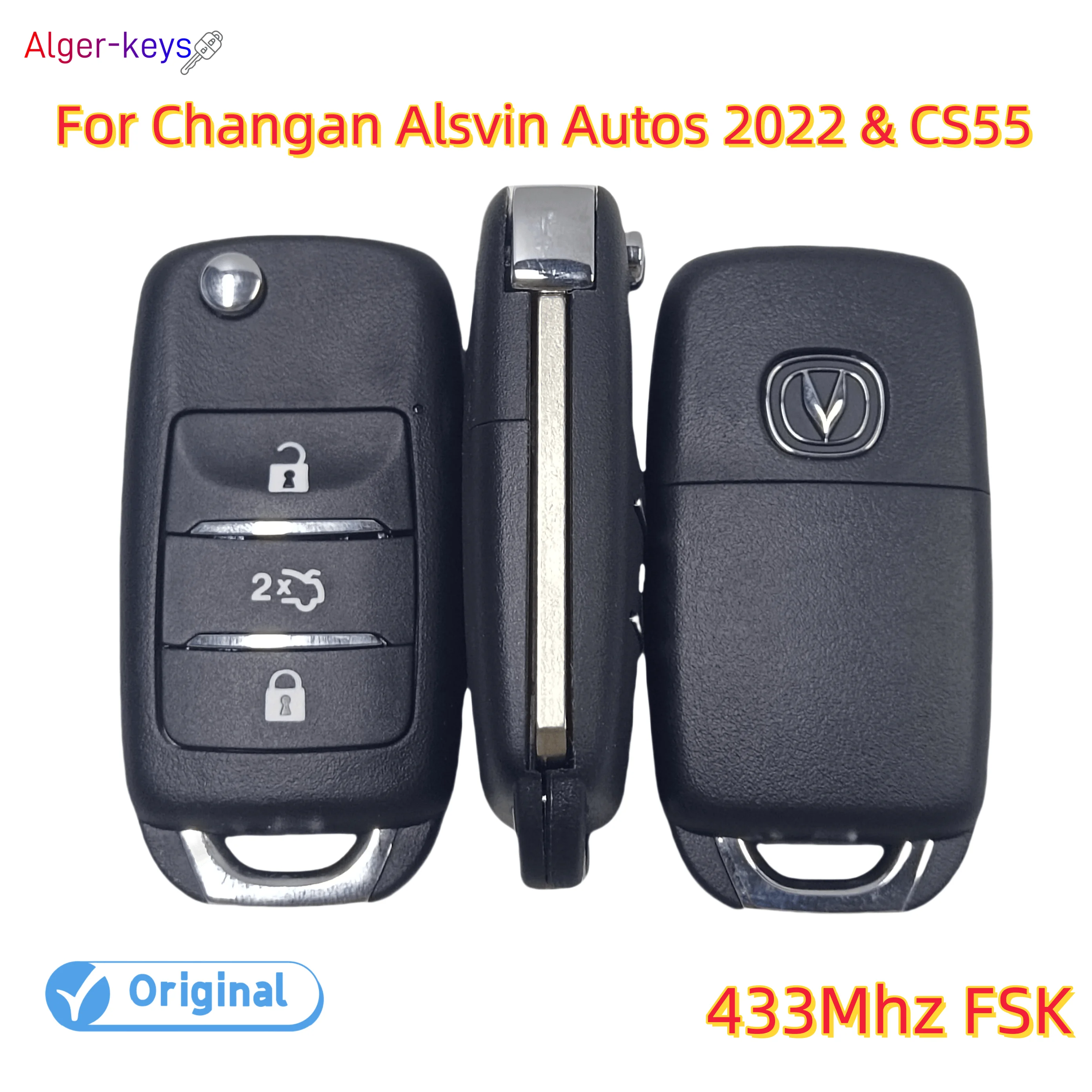 Alger-keys Llave de coche remota con tapa Original sin 434 Mhz FSK 3 ...